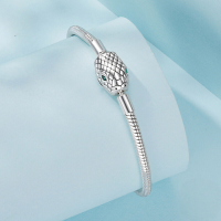 S925 Silver Flexible Serpent Snake Bone Chain Bracelet Personality Jewelry